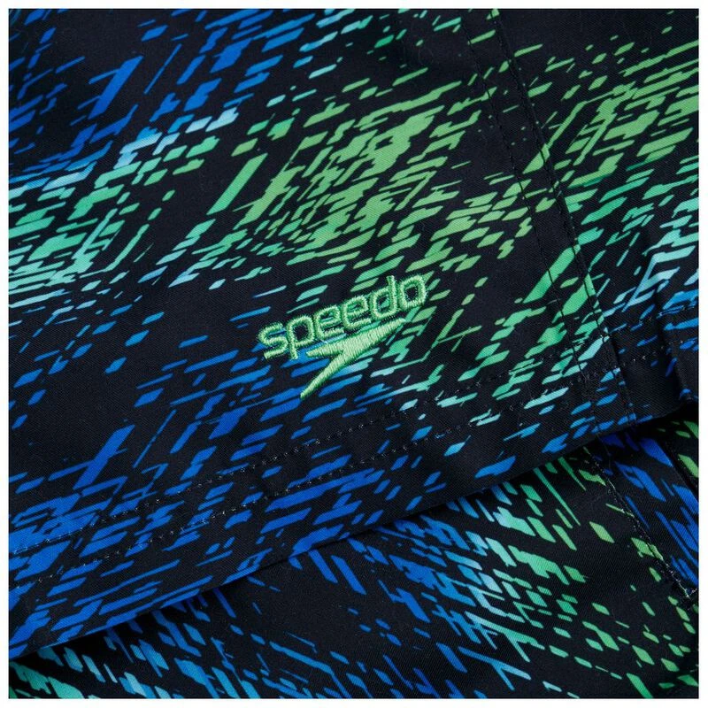 Speedo Boys Printed 13 Inch Watershort (Black/Blue) | Sportpursuit.com