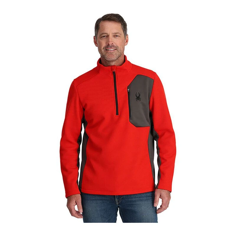 Spyder Mens Bandit 1/2 Zip Jacket (Red) | Sportpursuit.com