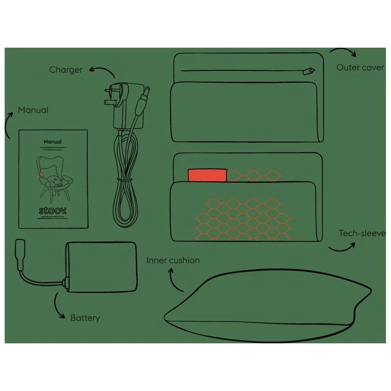 Stoov Ploov 45x60 Velvet (Standard Battery) Cushion (Petrol Green) | S