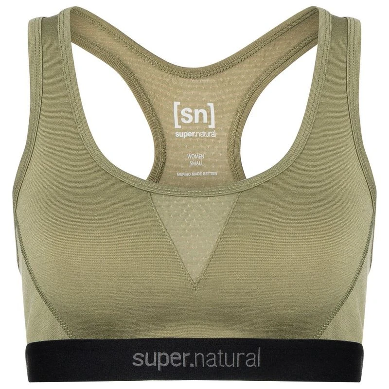 Super.Natural Womens Tundra220 Semplice Sports Bra (Aloe) | Sportpursu