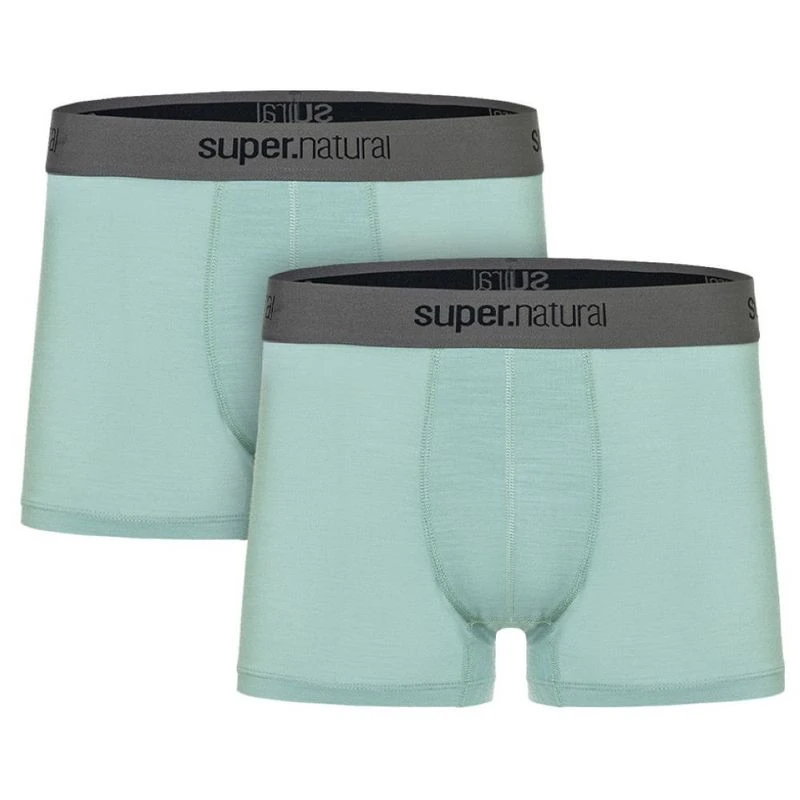 Super Natural Mens Tundra 2-Pack Boxer Underwear (Light Jade) | Sportp