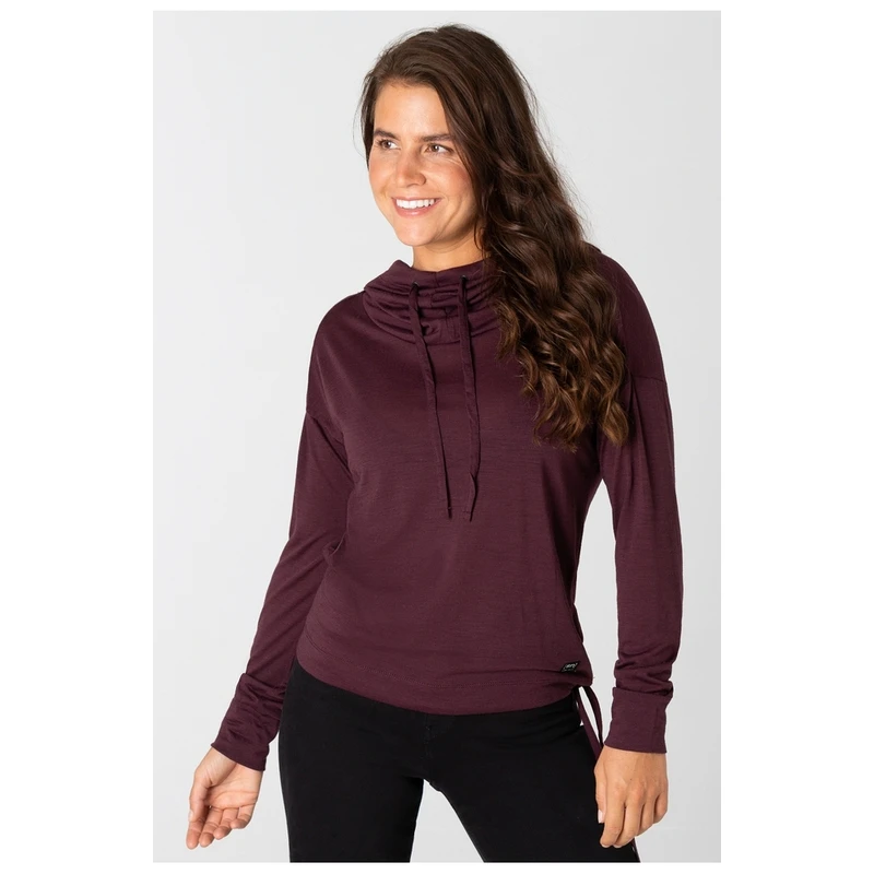 Super Natural Womens Funnel Hoodie (Wine Tasting) | Sportpursuit.com