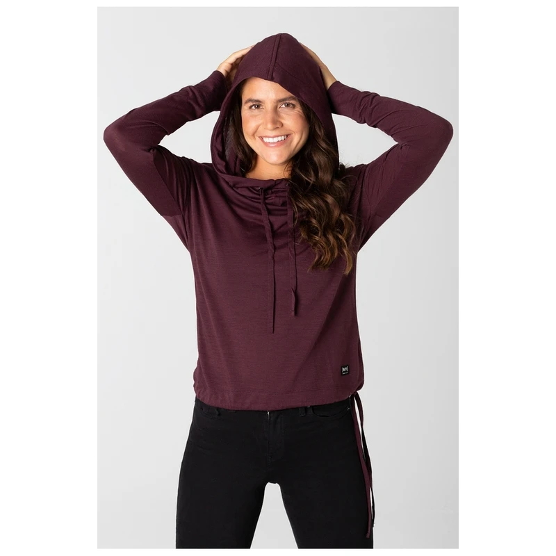 Super Natural Womens Funnel Hoodie (Wine Tasting) | Sportpursuit.com