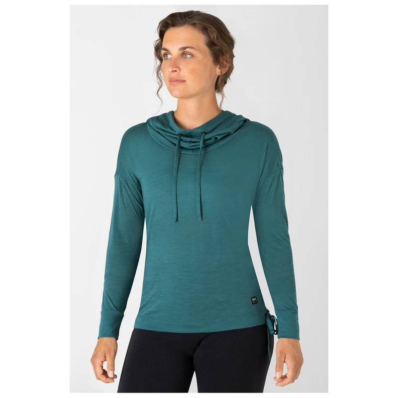 Super Natural Womens Funnel Hoodie (Hydro) | Sportpursuit.com