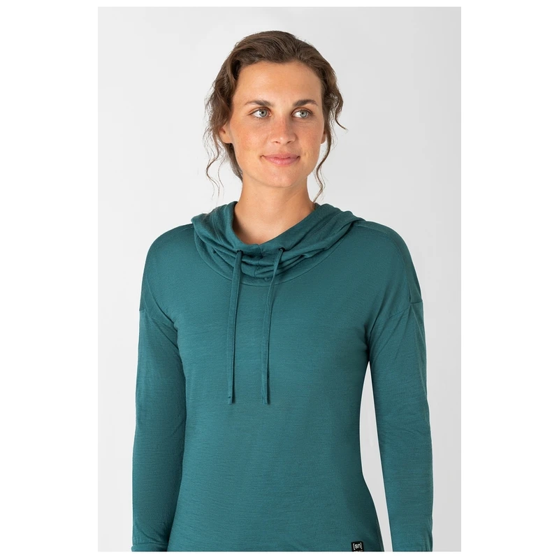 Super Natural Womens Funnel Hoodie (Hydro) | Sportpursuit.com