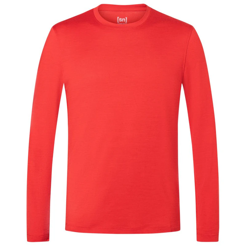 Super Natural Mens Essential 230 Long Sleeve T-Shirt (High Risk Red)