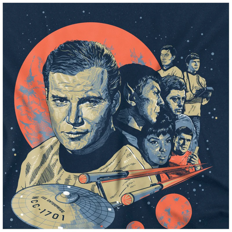 TV Film Collection Mens Star Trek/Trek Poster Short Sleeve Casual T-Sh