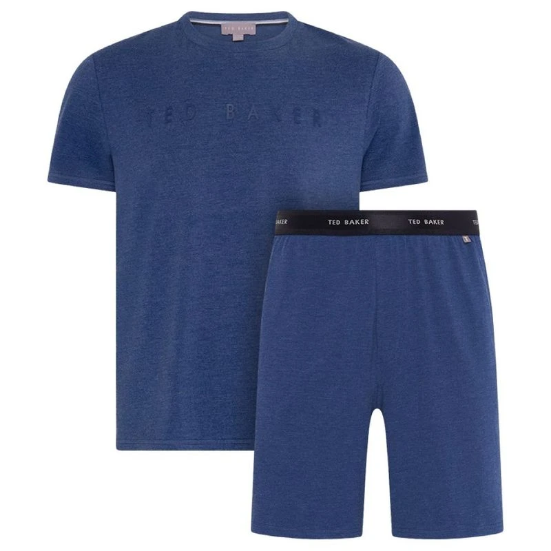 Ted Baker Mens Nightwear T-Shirt And Short Clothing Set (Estate Blue)