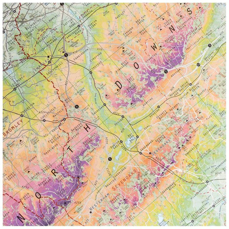 The Future Mapping Company Kent County Plastic Wall Map (1000 x 685mm)