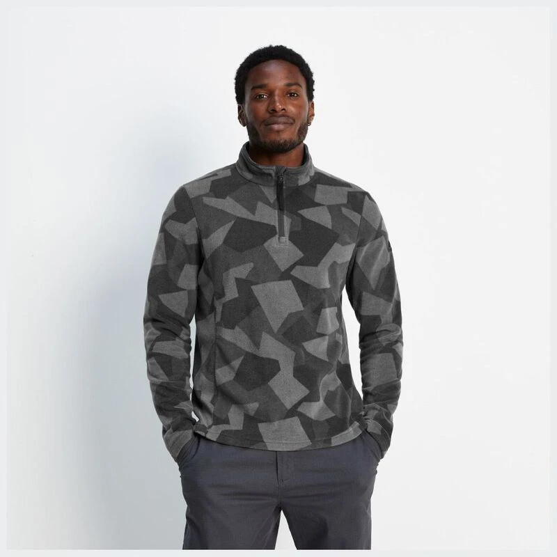 TOG 24 Mens Bleakholt Fleece Zip Neck Pullover (Steel Grey Geo Camo)