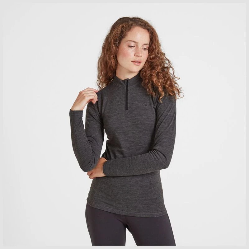 TOG 24 Womens Nevis Merino Blend Baselayer Zip Neck (Grey Marl) | Spor