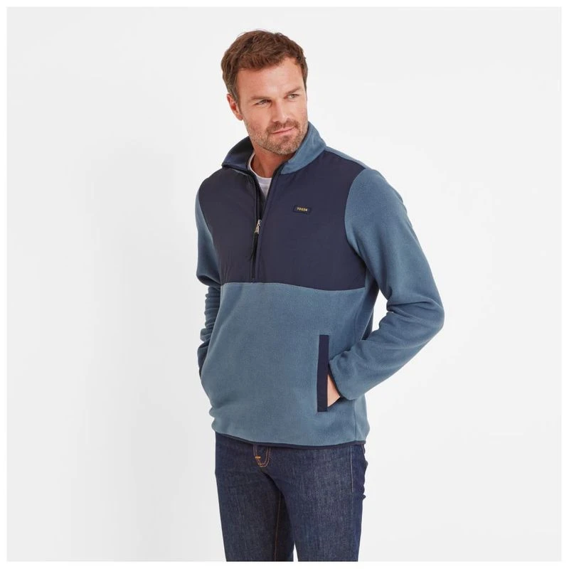 Tog 24 Mens Herwick Zip Neck Fleece (Steel Blue/Dark Indigo) | Sportpu