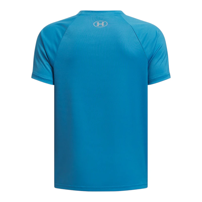 Under Armour Boys Tech Split Wordmark Short-Sleeve T-Shirt (Blue) | Sp