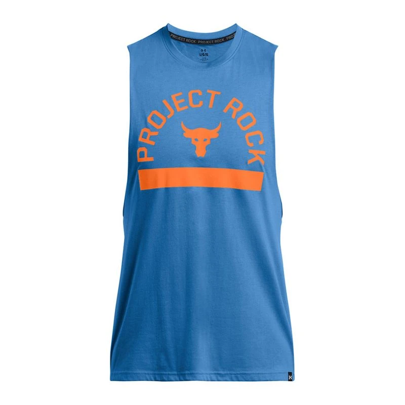 Under Armour Mens Project Rock Payoff Graphic Vest (Blue) | Sportpursu