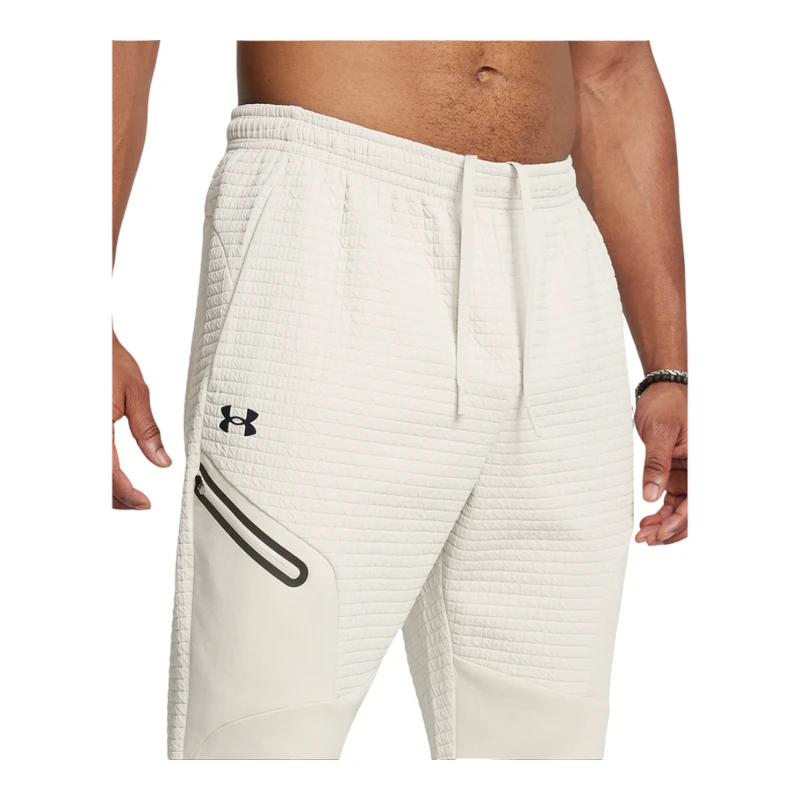 Under Armour Mens Unstoppable FLC TXTR Joggers (White) | Sportpursuit.