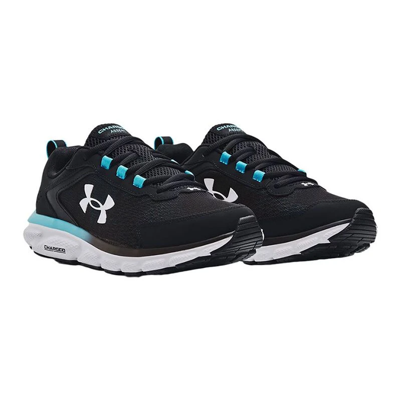 UnderArmour Mens Charged Assert 9 Running Shoes (Black/Blue Surf/White