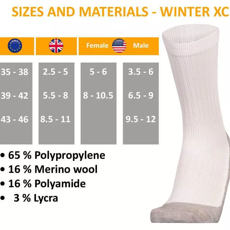 Uphill Sport XC Merino Blend Compression Socks (Black/White/Red) | Spo
