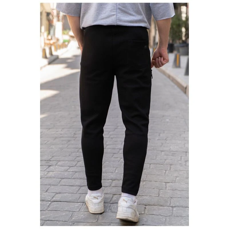 Valiberta Mens Pique Fabric Trousers (Black) | Sportpursuit.com