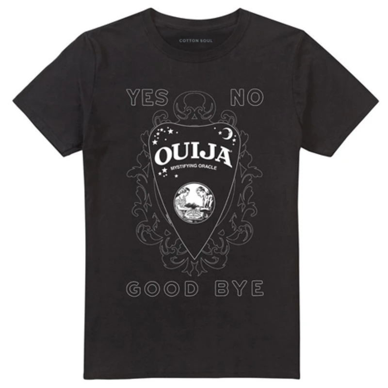 Vintage Club Tee-shirt manches courtes Ouija Yes No Goodbye With Planc