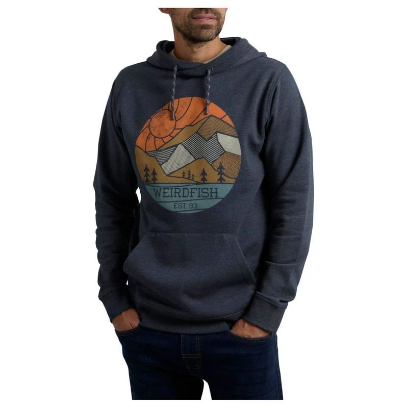Weird Fish Mens Bryant Graphic Pop Over Hoody (Dark Navy) | Sportpursu