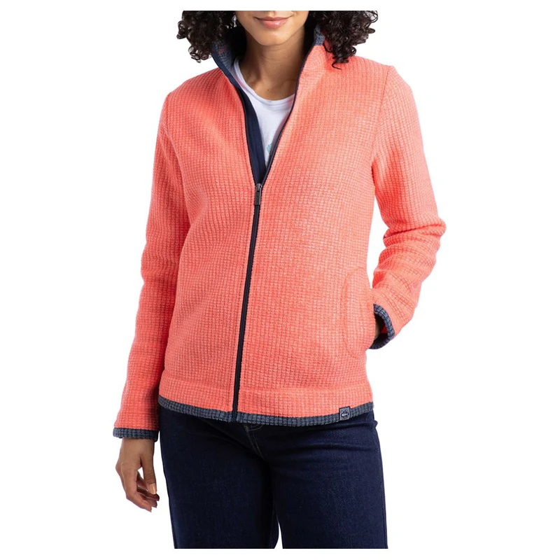Weird Fish Sweat polaire Ariana Full Zip Grid Femme (Orange) | private