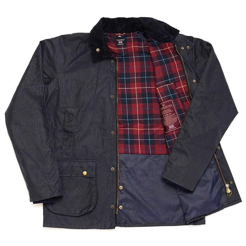 Wilde and King Mens Barton Waxed Jacket (Navy) | Sportpursuit.com