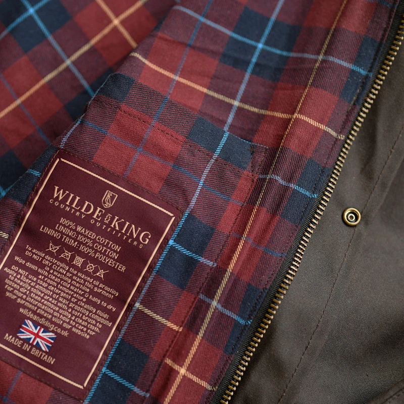 Wilde and King Mens Barton Waxed Jacket (Brown) | Sportpursuit.com