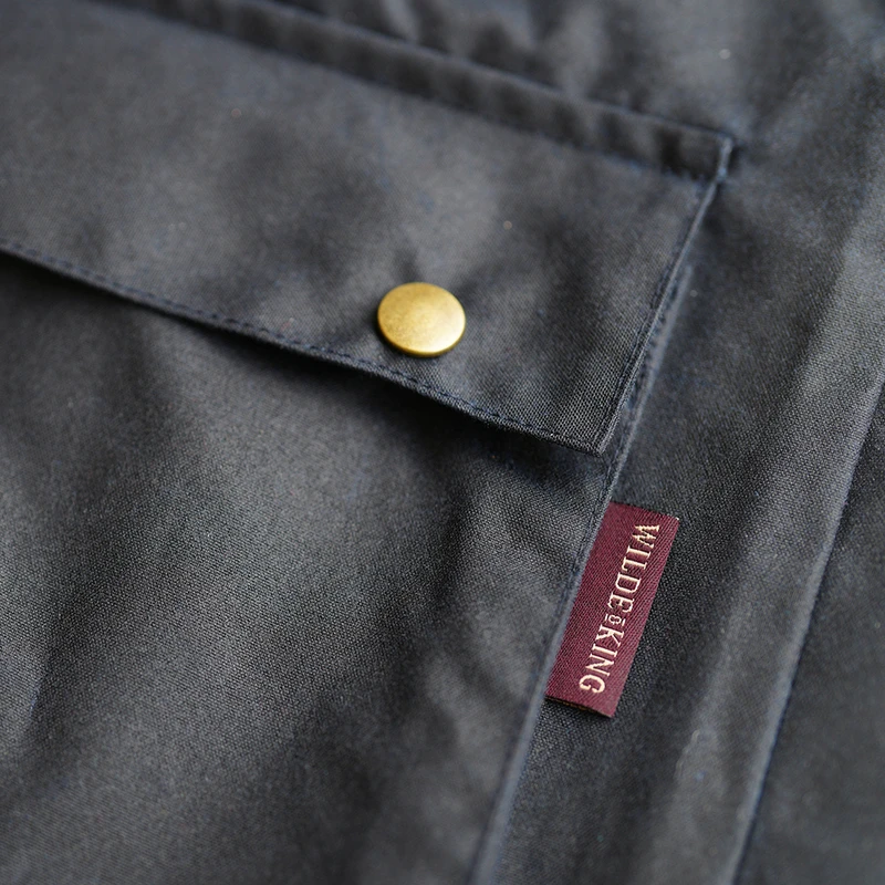 Wilde and King Mens Barton Waxed Jacket (Navy) | Sportpursuit.com