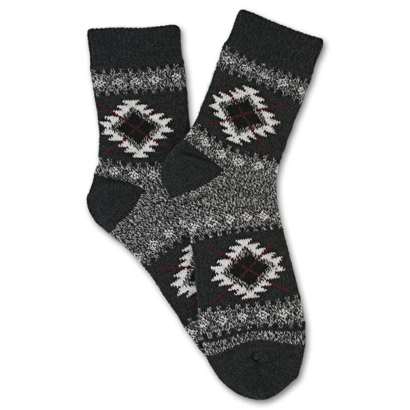 Yaktrax Mens Cabin Socks - Pack of 3 (Argyle Grey/White) | Sportpursui