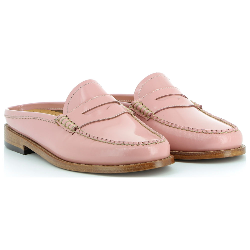 G.H. Bass Womens Penny Slide Wheel Loafers (Bridal Rose Patent) | Spor