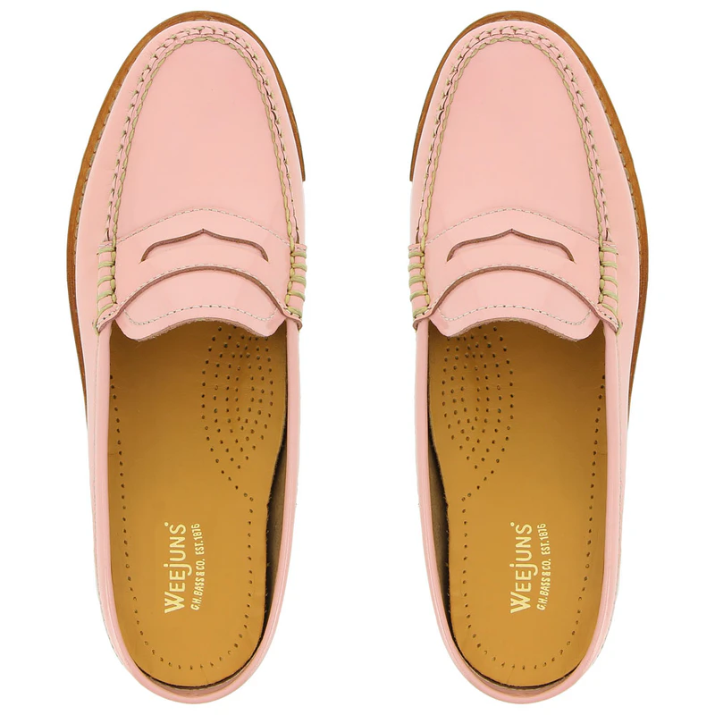 G.H. Bass Womens Penny Slide Wheel Loafers (Bridal Rose Patent) | Spor