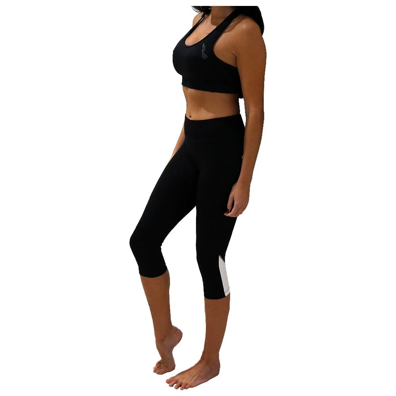 Bodyshell Womens Dual Compression Capris (Black/White Panel) | Sportpu