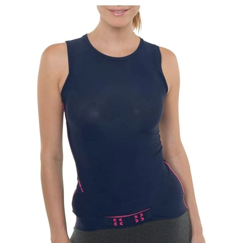 Percko Womens Lyne Fit Body Alignment Top (Blue) | Sportpursuit.com