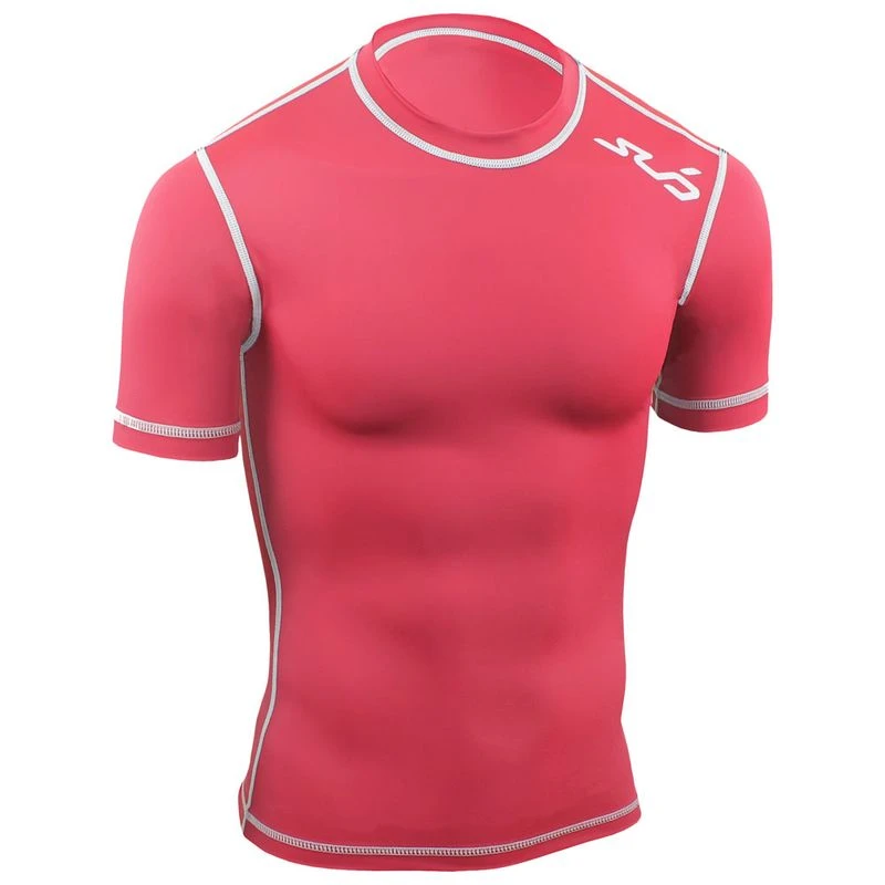 Sub Sports Mens Dual Short Sleeve Compression Top (Maroon) | Sportpurs