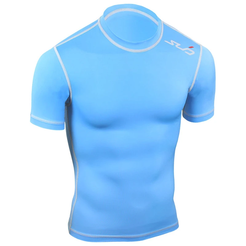 Sub Sports Mens Dual Short Sleeve Compression Top (Sky) | Sportpursuit