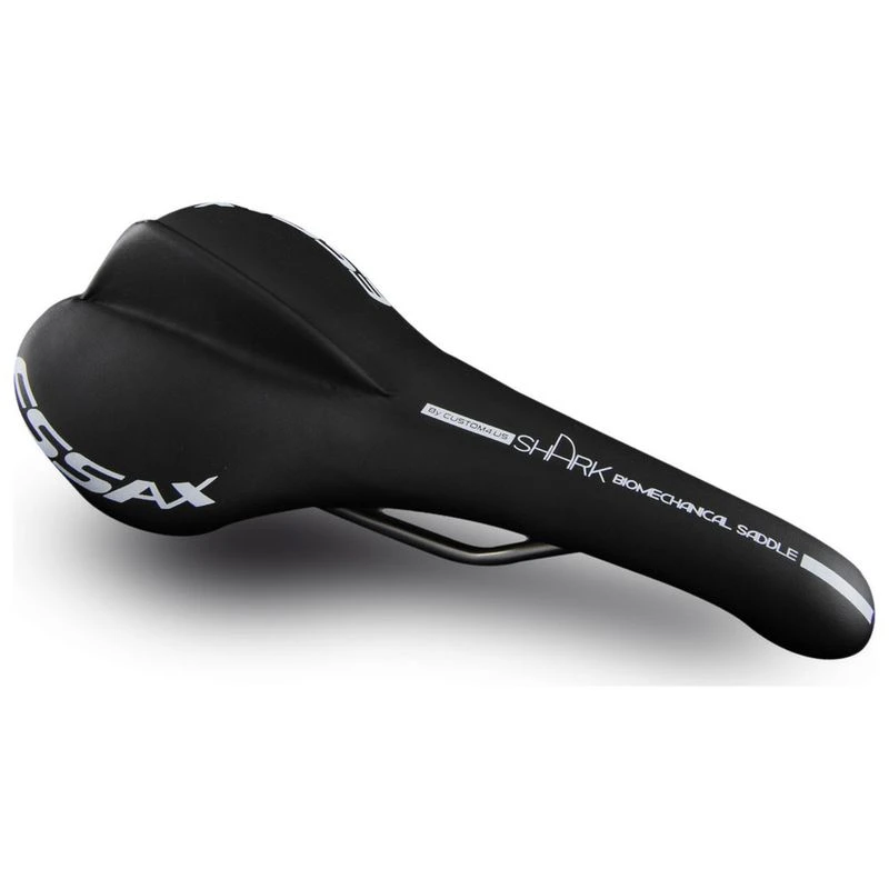 Essax Shark Biomechanical Titanium Rail Saddle (Black) | Sportpursuit.