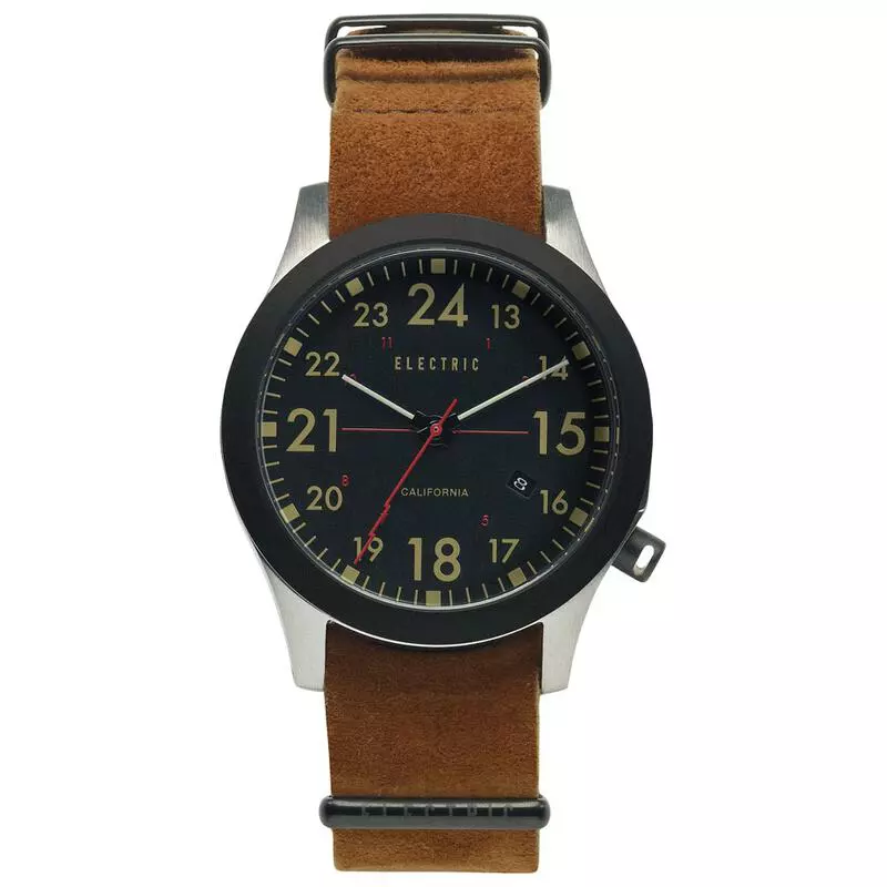 Electric Visual Mens FW01 Nato Watch (Black/Brown) | Sportpursuit.com