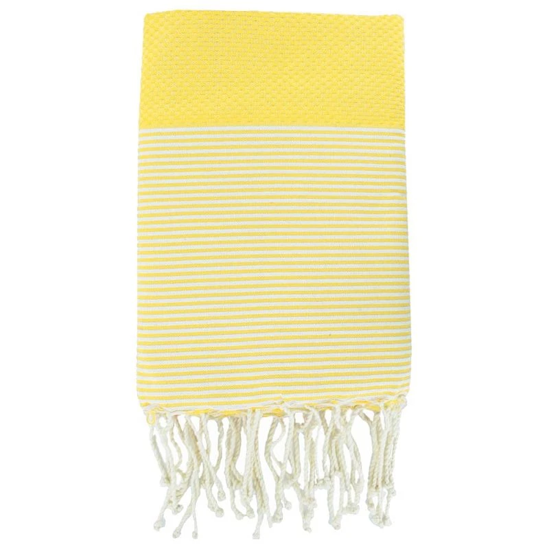 Febronie Fouta Ibiza Hammam Towel (Yellow/White) | Sportpursuit.com
