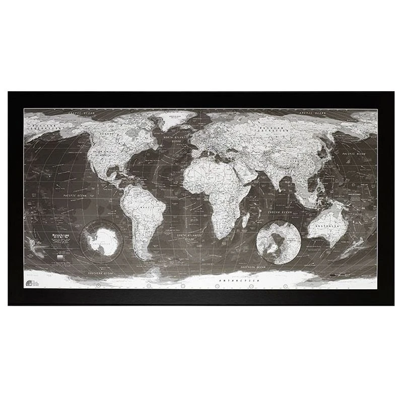 The Future Mapping Company Paper Monochrome World Map (1300 x 720mm)