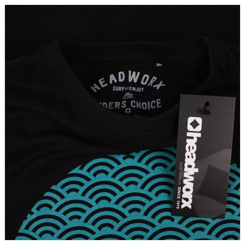 Headworx Mens Wave Pattern T-Shirt (Black) | Sportpursuit.com