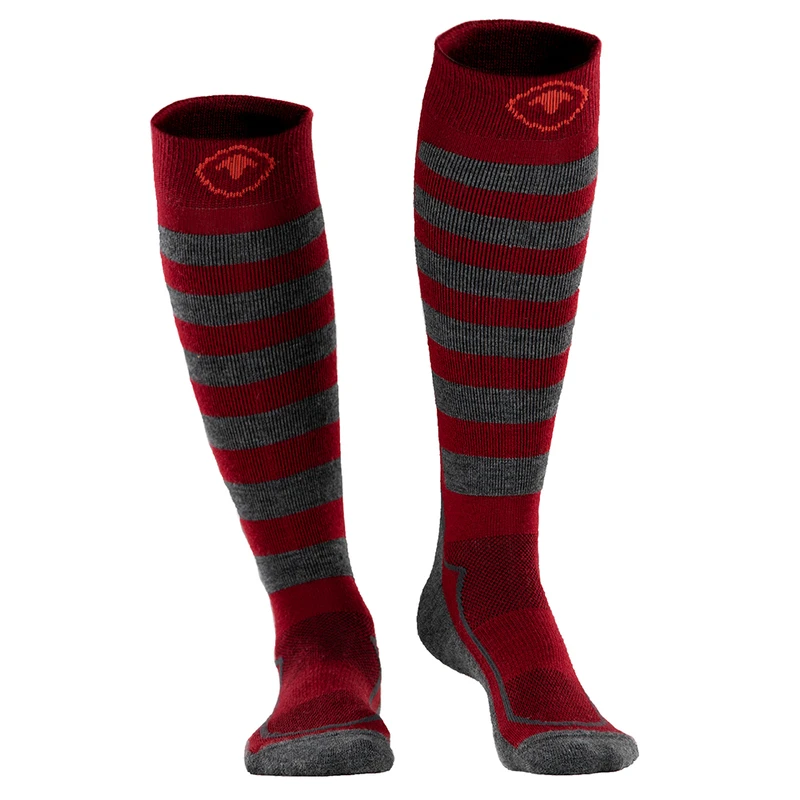 Isobaa Merino Ski Socks (Red/Smoke) | Sportpursuit.com