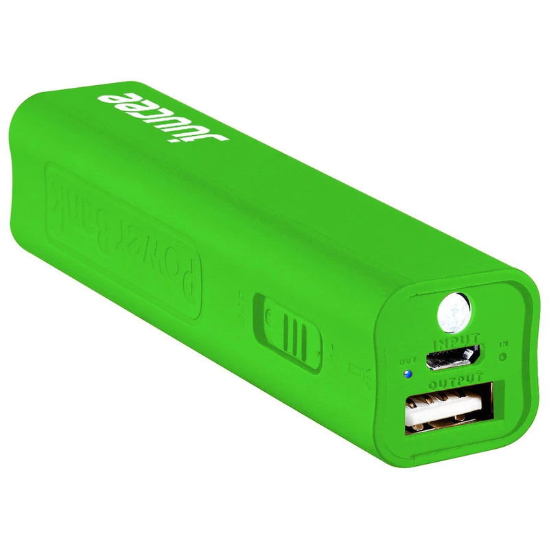 Bitmore Juucee 2600mAh Portable Battery With LED Torch (Green) | Sport