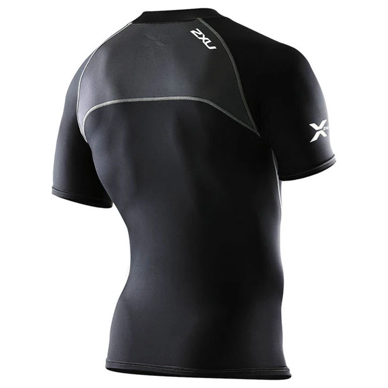 2XU Mens Elite Short Sleeve Compression Top (Black/Black) | Sportpursu