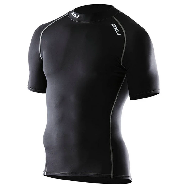 2XU Mens Elite Short Sleeve Compression Top (Black/Black) | Sportpursu