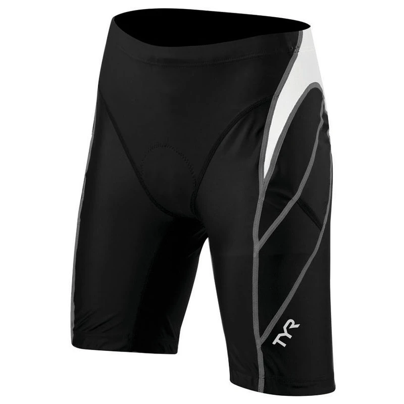 TYR Womens 8" Tri Short (Black/Grey) | Sportpursuit.com