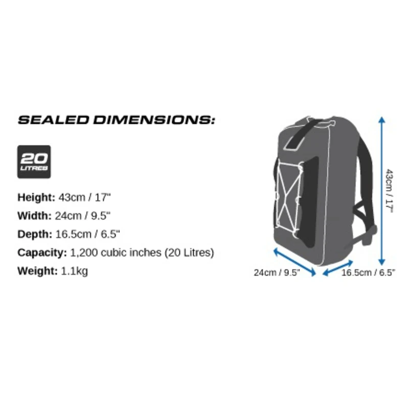 OverBoard 20L Orginial Waterproof Backpack (Black) | Sportpursuit.com