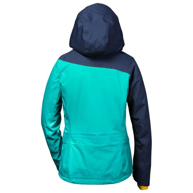 Pyua Womens Backyard 3 Layers Shell Jacket (Deep Lake Green/Navy Blue)