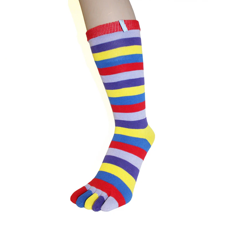Stripy Toe Socks (Red - 3 Pack)