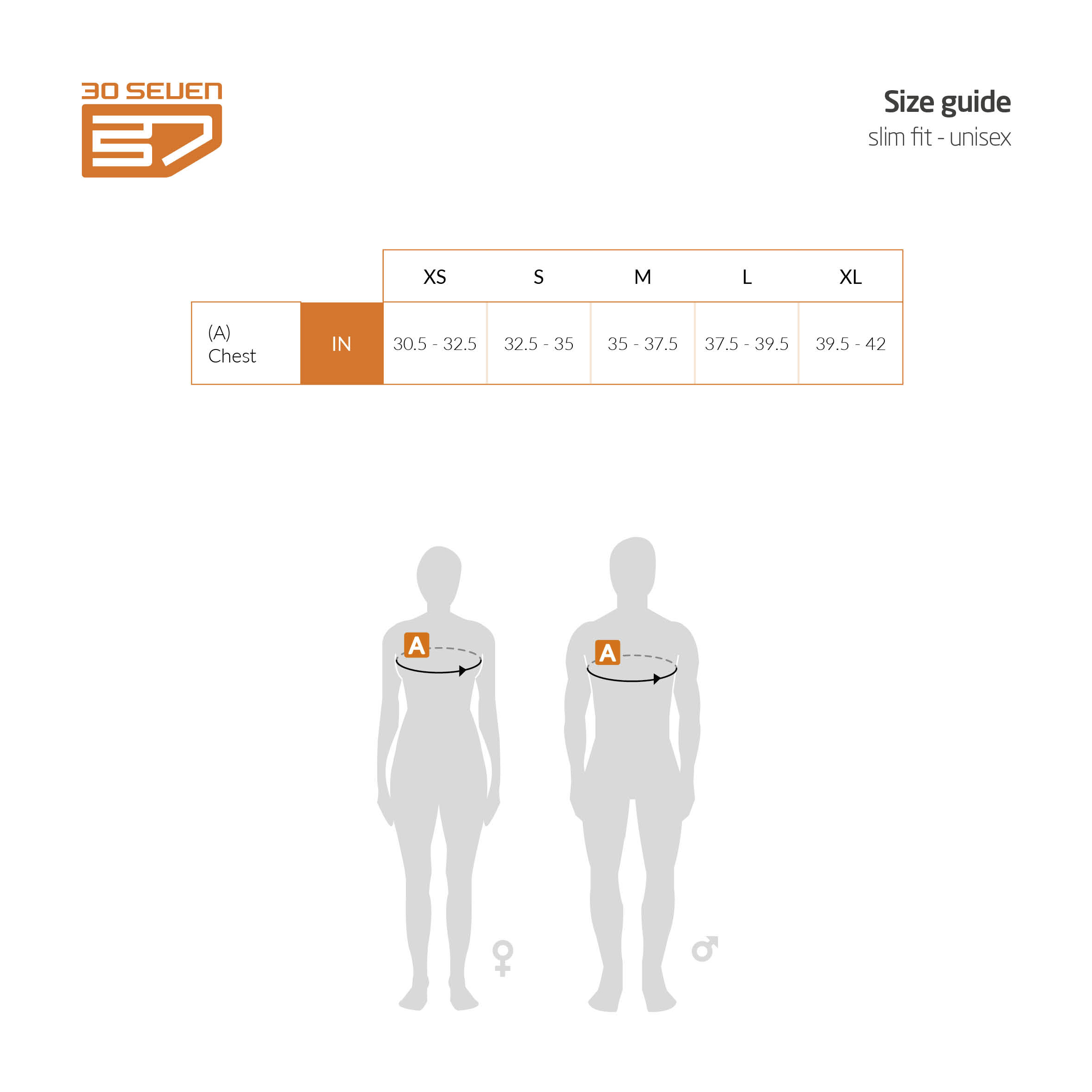 30Seven Size Guide
