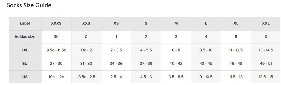 Adidas Size Guide